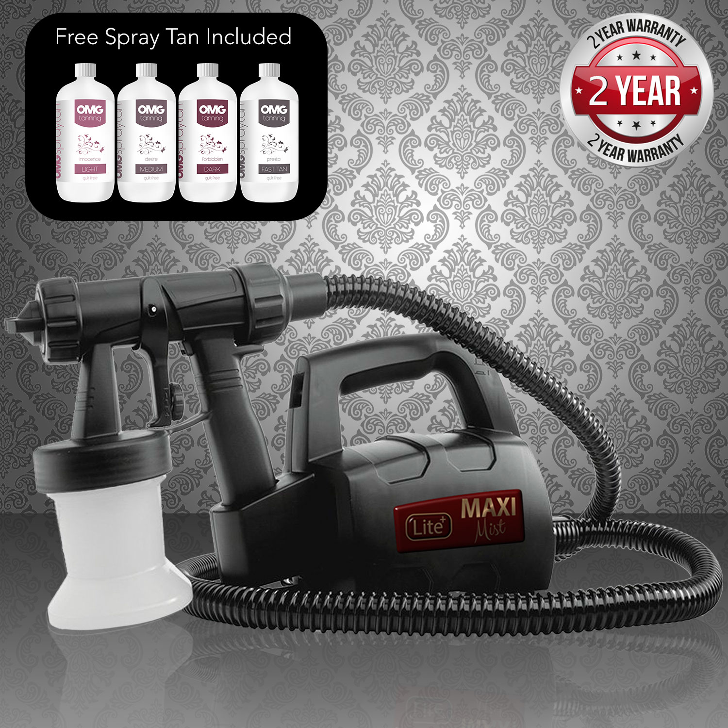 Maximist Lite Plus Spray Tanning Machine + OMG Tan Solution (4 x 250ml ...